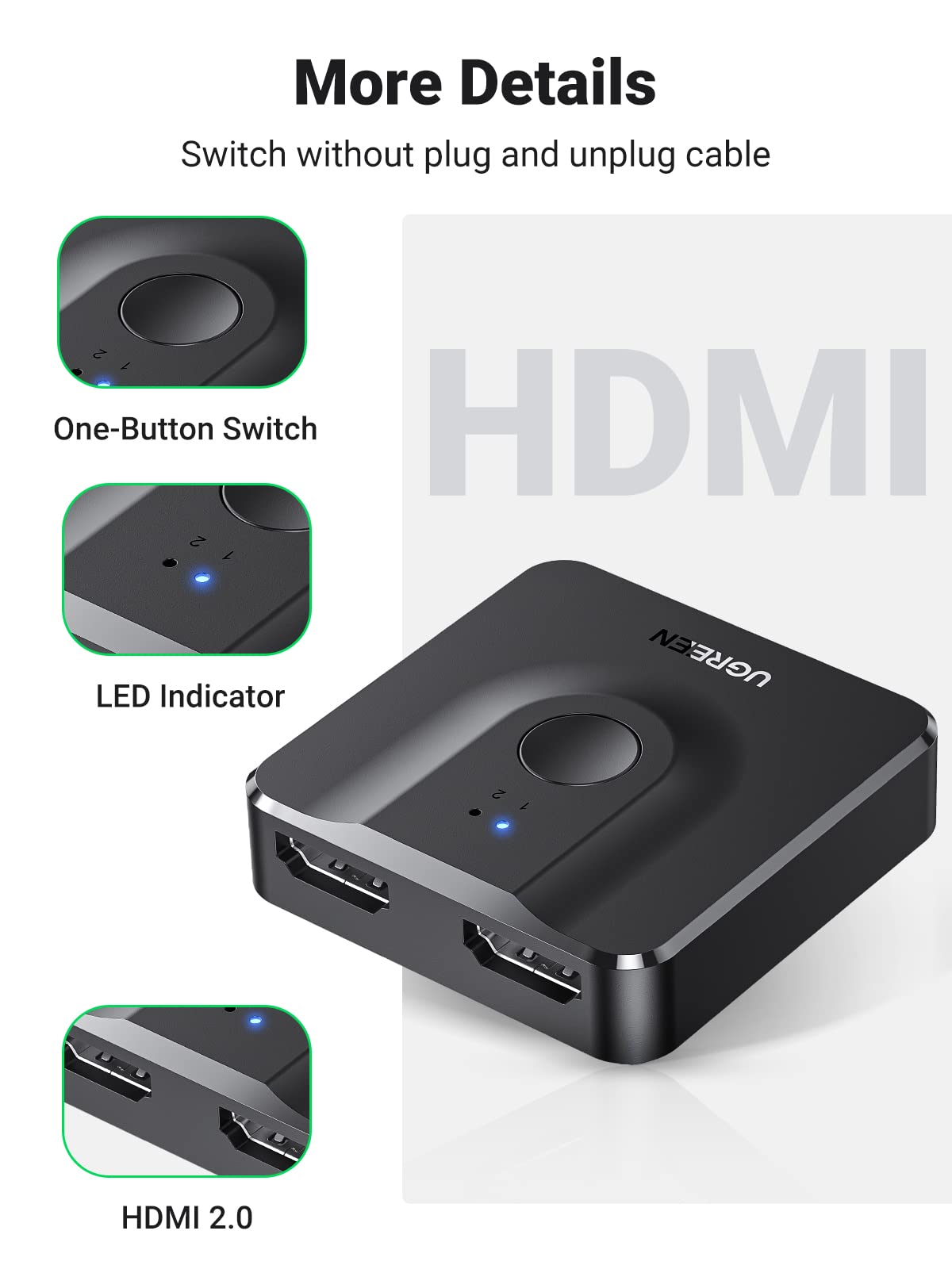UGREEN Bi-Directional HDMI Switcher | UGREEN US UGREEN Bi-Directional HDMI Switcher | UGREEN US